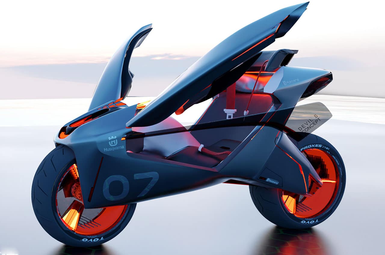 The Husqvarna Devil S Concept Is A Car-Like Motorcycle With Firefly Doors