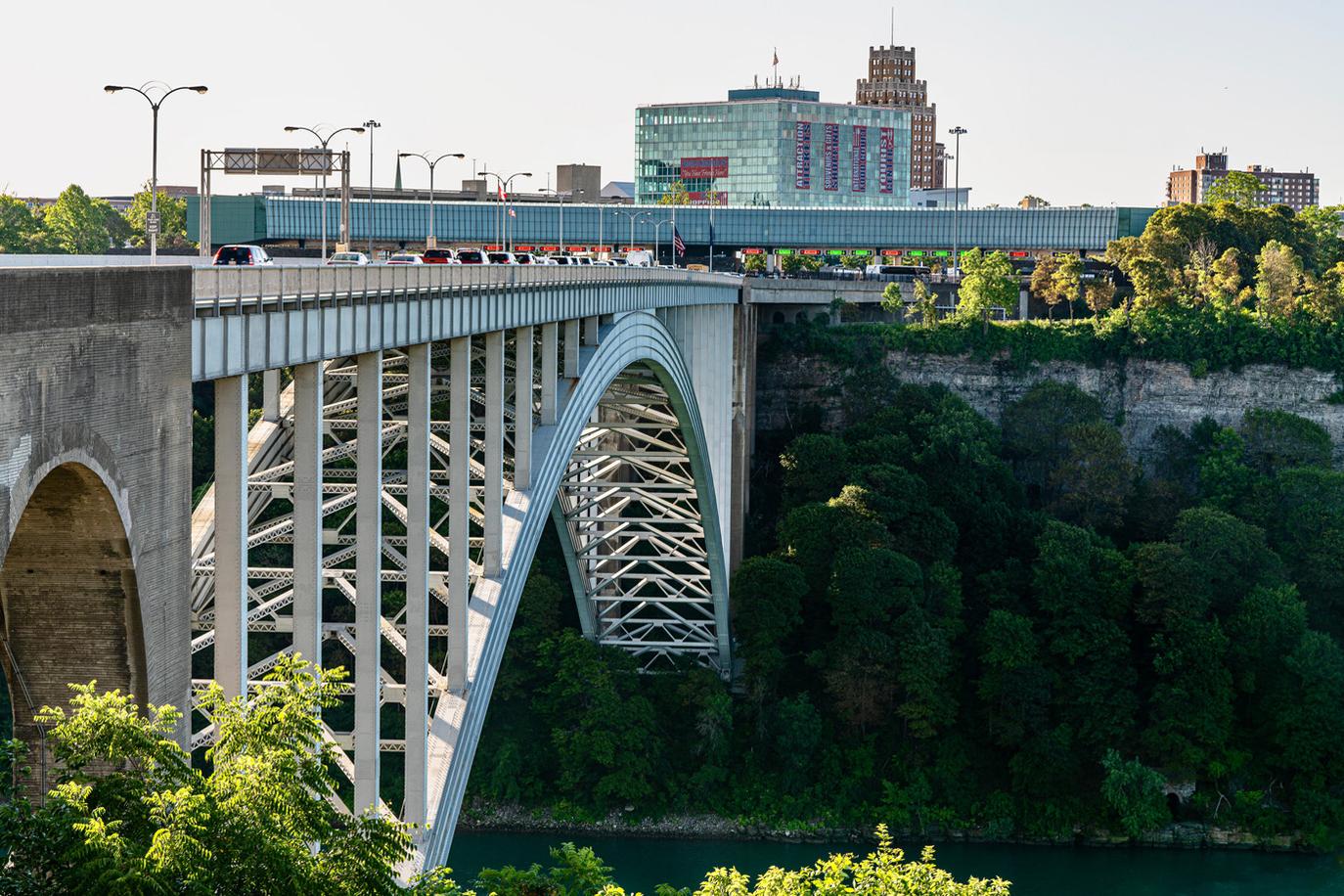 Walking Across the Rainbow Bridge in Niagara Falls